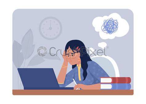 Difícil concentrarse en la tarea Ilustración aislada vector vector de