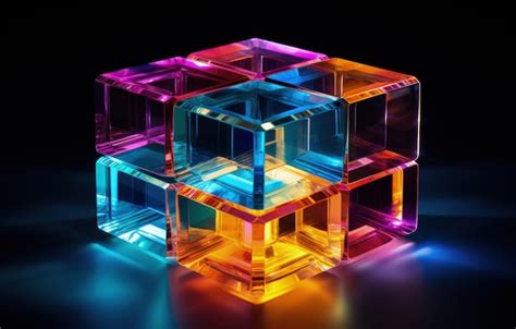 Premium Photo Multicolored Cube On Table
