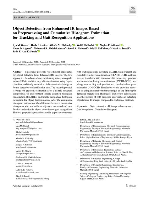 Pdf Object Detection From Enhanced Ir Images Based On Preprocessing