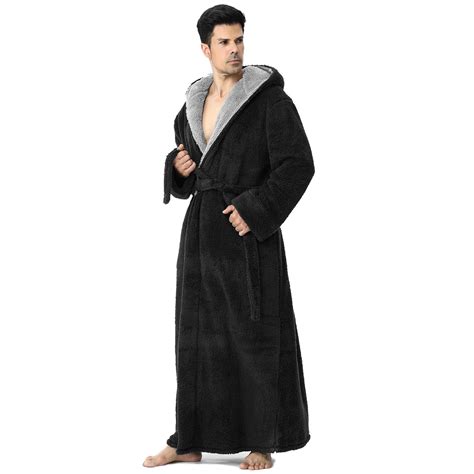Robes For Men Lofir Long Mens Robes Warm Soft Plush Mens Robe With Hood Plus Size Plus Thick