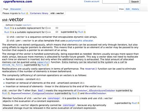 Emma Haruka Iwao on Twitter cppreference com 乗っ取られてる前からこんなんだっけ Rust 推し編集履歴見たけど変わって