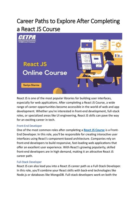 Ppt Career Paths To Explore After Completing A React Js Course