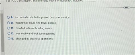Solved For Pcl Construction Implementing New Information