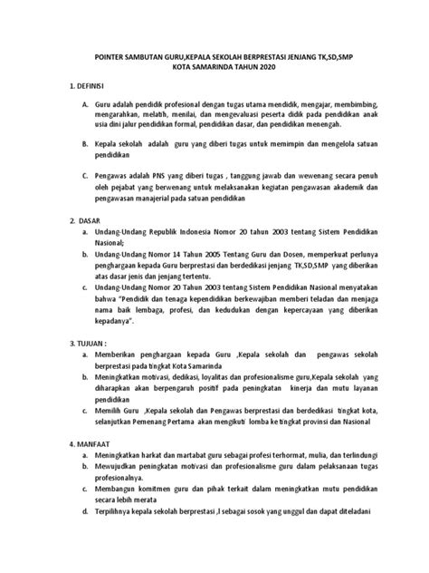 Pointer Sambutan Dalam Lomba Gupres Pdf