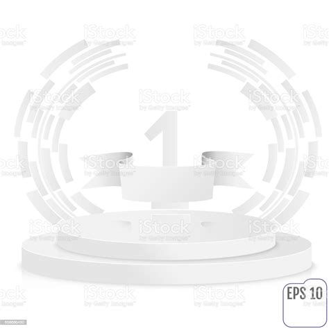 시상식에 대 한 단계입니다 화이트 라운드 연단 첫 번째 장소 우승자 한 배경입니다 주 춧 대입니다 3d입니다 장면입니다 2수준으로 연단 벡터 일러스트입니다 0명에 대한 스톡