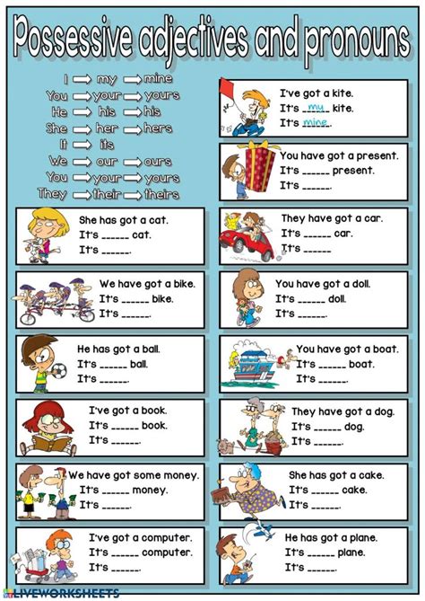 Possessive Adjectives And Pronouns Ficha Interactiva Y Descargable