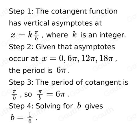 Solved 7 The Graph Of Y Cot Bx Has Vertical Asymptotes Z 0 Z 6π