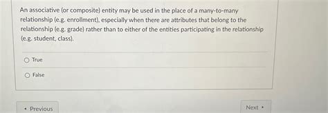 Solved An Associative Or Composite ﻿entity May Be Used In