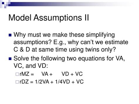 PPT Model Building Assumptions PowerPoint Presentation Free Download ID