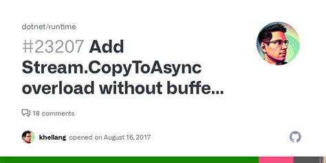 Add Stream CopyToAsync Overload Without Buffer Size Issue 23207
