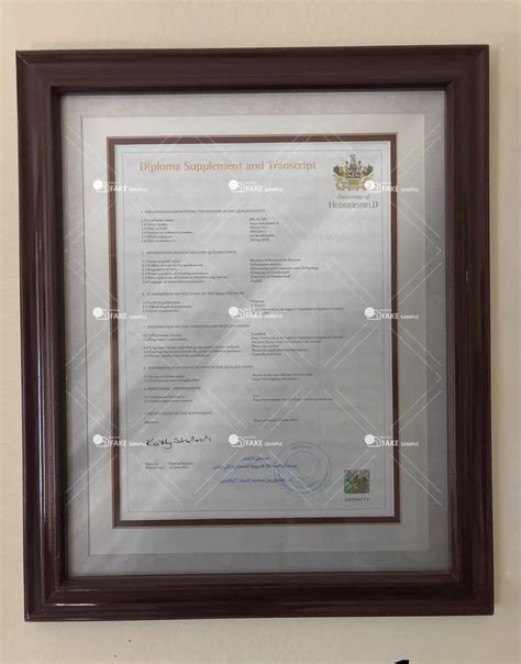 Huddersfield Transcript Degree Certificate Fake Template Download