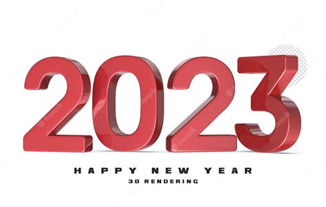 Premium Psd Number 2023 New Year 3d Render