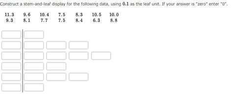 Solved Construct A Stem And Leaf Display For The Following Chegg