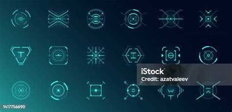 Hud Aim Control Target System Set Gui And Fui Interface Futuristic Military Optical Aiming