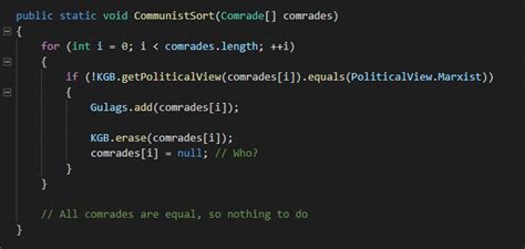 True Communist Sorting Rprogrammerhumor