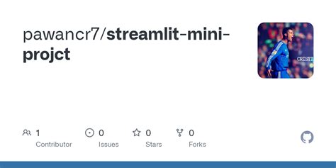Github Pawancr Streamlit Mini Projct