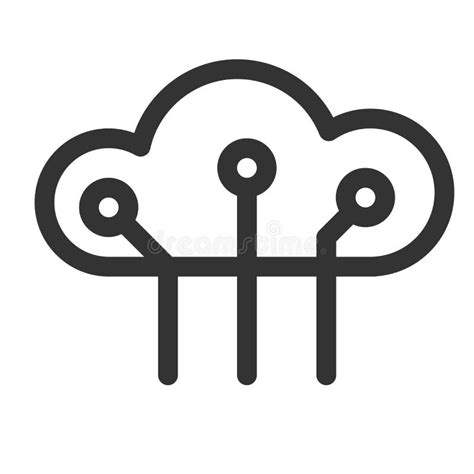 Cloud Computing Icon Artificial Intelligence Concept Stock Vector