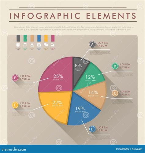 Abstract Pie Chart Infographics Stock Vector Illustration Of Flat