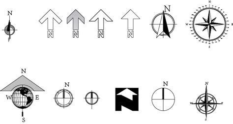 方位指南针下载 150多种样式的指北针cad图块 赛派号