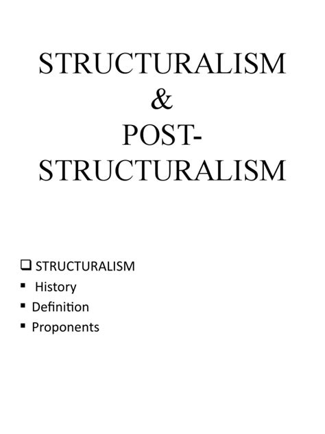 Structuralism And Post Structuralism Pdf Western Philosophy Contemporary Philosophy