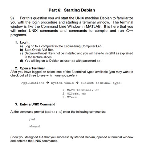 Solved 9 For This Question You Will Start The Unix Machine