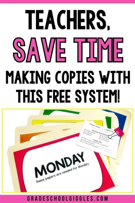 Free Time Saving System For Making Copies Classroom Freebies
