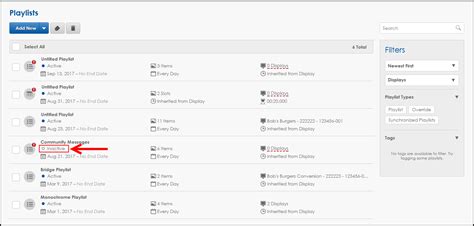 Playlist Properties Active Vs Inactive
