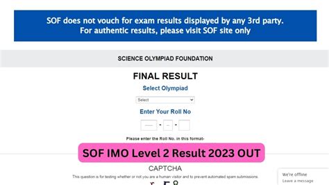 Sof Level 2 Imo Result 2023 Released Details Here