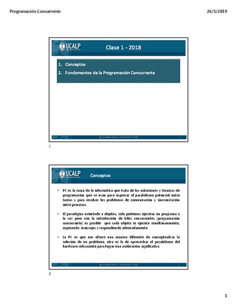 Programación Concurrente Parte 1 Clase 1 2018clase 1 2018 1