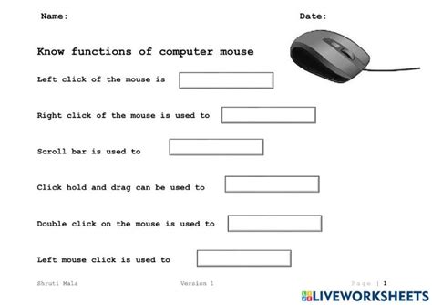 Computer Mouse Worksheet For Class 2 At Lily Eric Blog