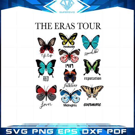 The Eras Tour Butterfly Vintage The Eras Tour 2023 Svg Cutting Files