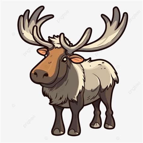 큰 뿔을 가진 만화 일러스트 사슴 벡터 만화 일러스트 벡터 일러스트 사슴 일러스트 Png 일러스트 및 벡터 에 대한 무료