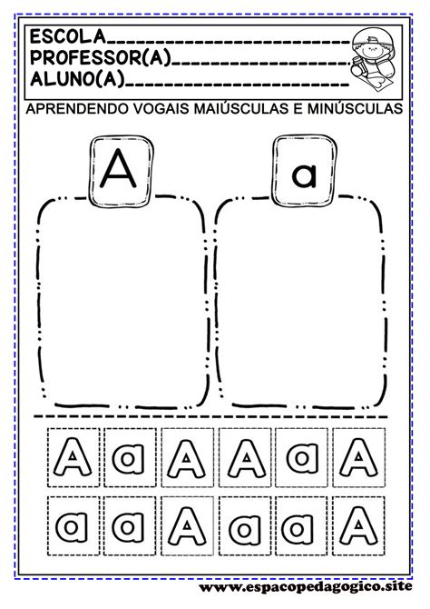 Atividades Com As Vogais MaiÚsculas E MinÚsculas Para Imprimir EspaÇo