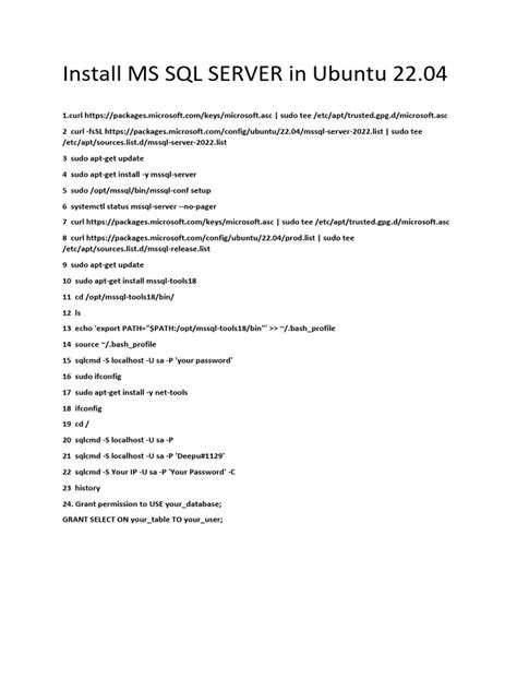 Install Sql Server In Ubuntu Pdf