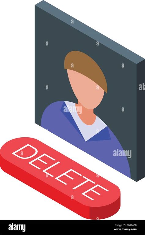 Delete User Button Icon Isometric Of Delete User Button Vector Icon For Web Design Isolated On