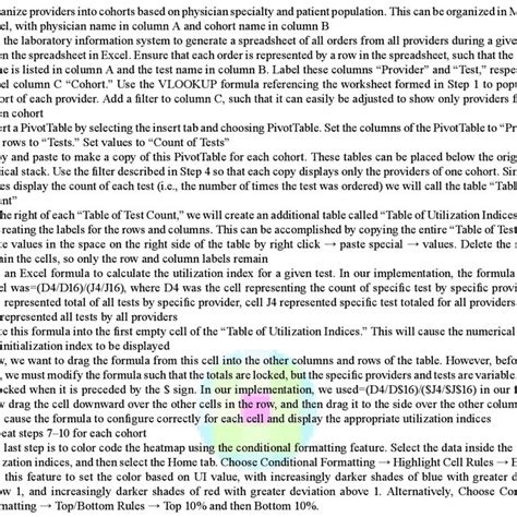 Workflow The Workflow To Calculate Utilization Indices And Create