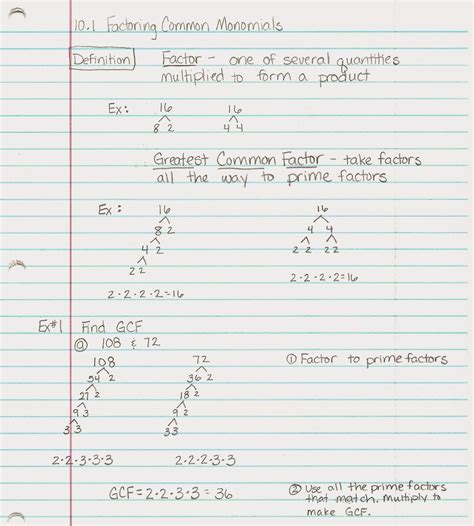 Algebra Alerts Algebra 1 And 2 Algebra 1 Lesson 10 2 Notes HW Examples Tues 3 24