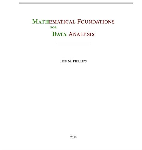 𝐌𝐀𝐓𝐇𝐄𝐌𝐀𝐓𝐈𝐂𝐀𝐋 𝐅𝐎𝐔𝐍𝐃𝐀𝐓𝐈𝐎𝐍𝐒 𝐅𝐎𝐑 𝐃𝐀𝐓𝐀 𝐀𝐍𝐀𝐋𝐘𝐒𝐈𝐒 By 𝐉𝐄𝐅𝐅 𝐌 Michael