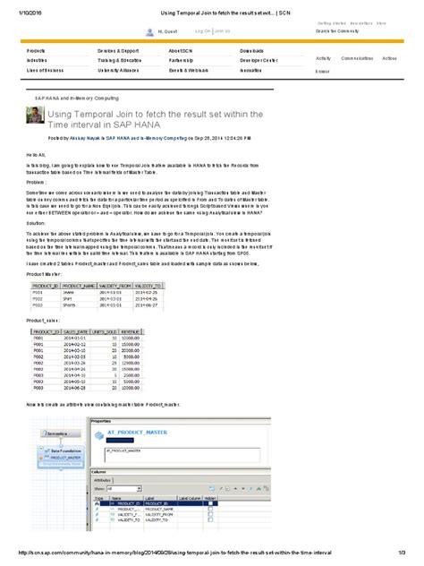 Sap Temporal Joins Pdf Time Information Retrieval