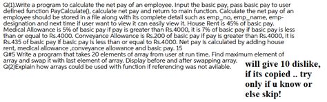 Solved Q1write A Program To Calculate The Net Pay Of An