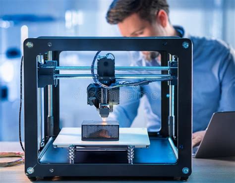 3d Printer Creating A Prototype In A Lab Stock Illustration Illustration Of Transportation