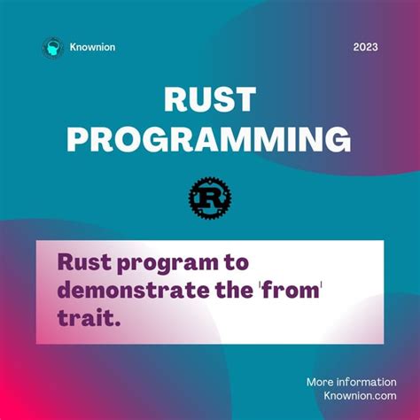 rust program to demonstrate the from trait r knownion