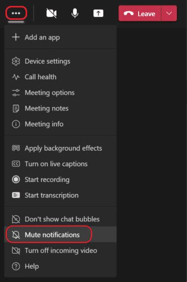 Mute Notifications During A Meeting In Microsoft Teams