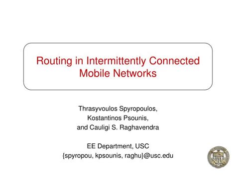 Ppt Routing In Intermittently Connected Mobile Networks Powerpoint