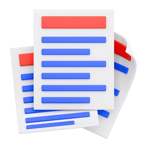 3D Render Business Document For Business Icon Transparent Background
