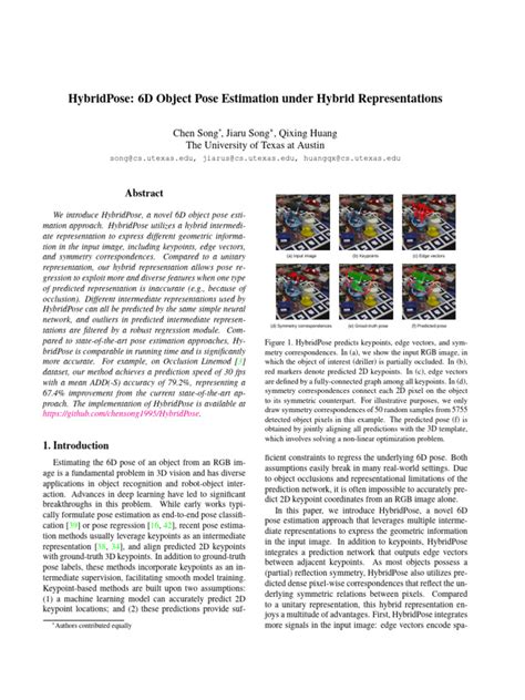 2001 01869v3 Hybridpose 6d Object Pose Estimation Under Hybrid Representations Pdf