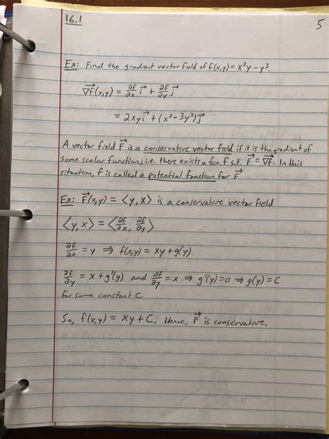 Professor Franks Math Blog Vector Fields Notes