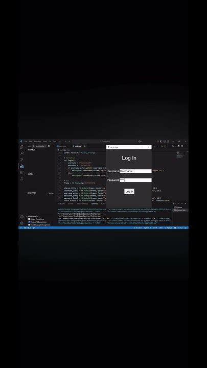 basic login form python tkinter music short pythonprogramming tkinter youtube