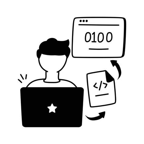 Icon Representing A Software Developer Coding On A Laptop Vector Art At Vecteezy