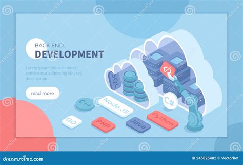 Programming Languages Flat Line Icons Set Html Code Php Java Language Python On Computer